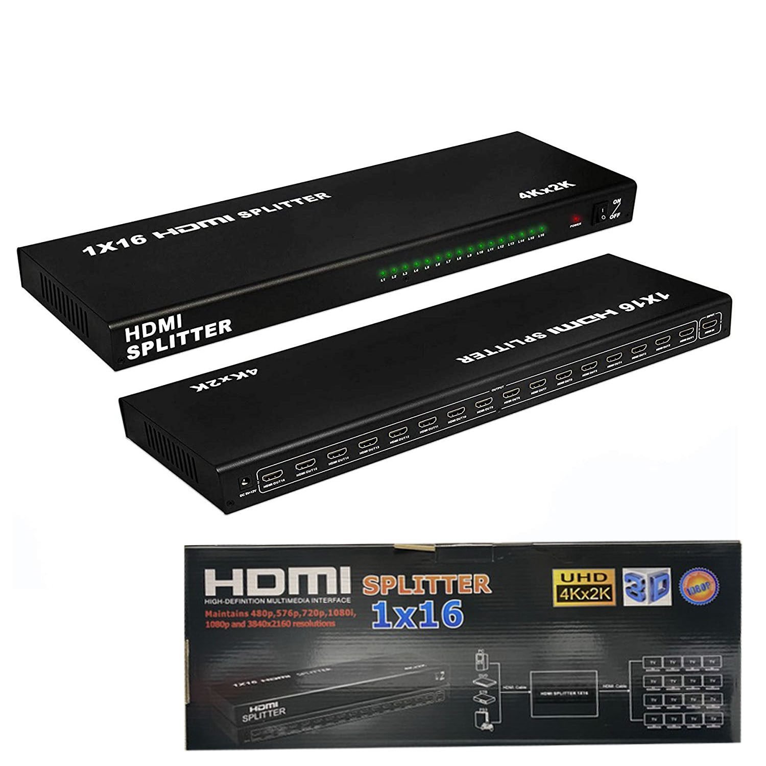 HDMI Splitter 16 Port - 2K/4K - Tech Accessories